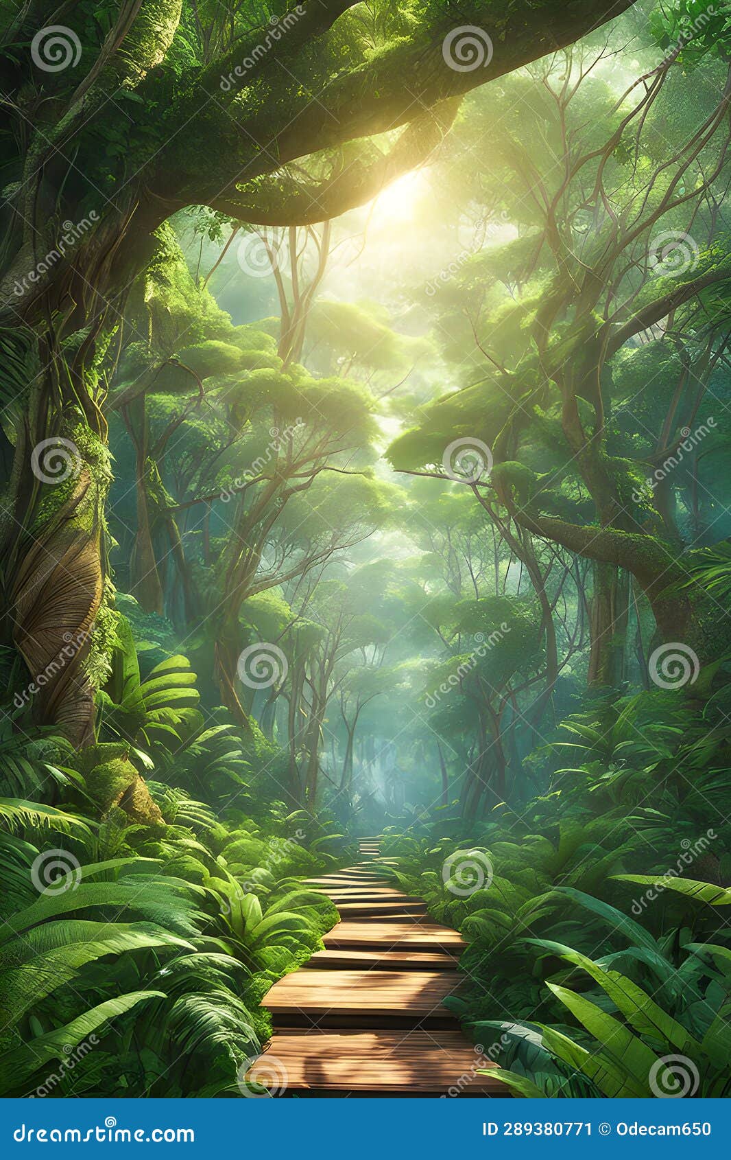Stairway to the old jungle stock image. Image of palm - 289380771