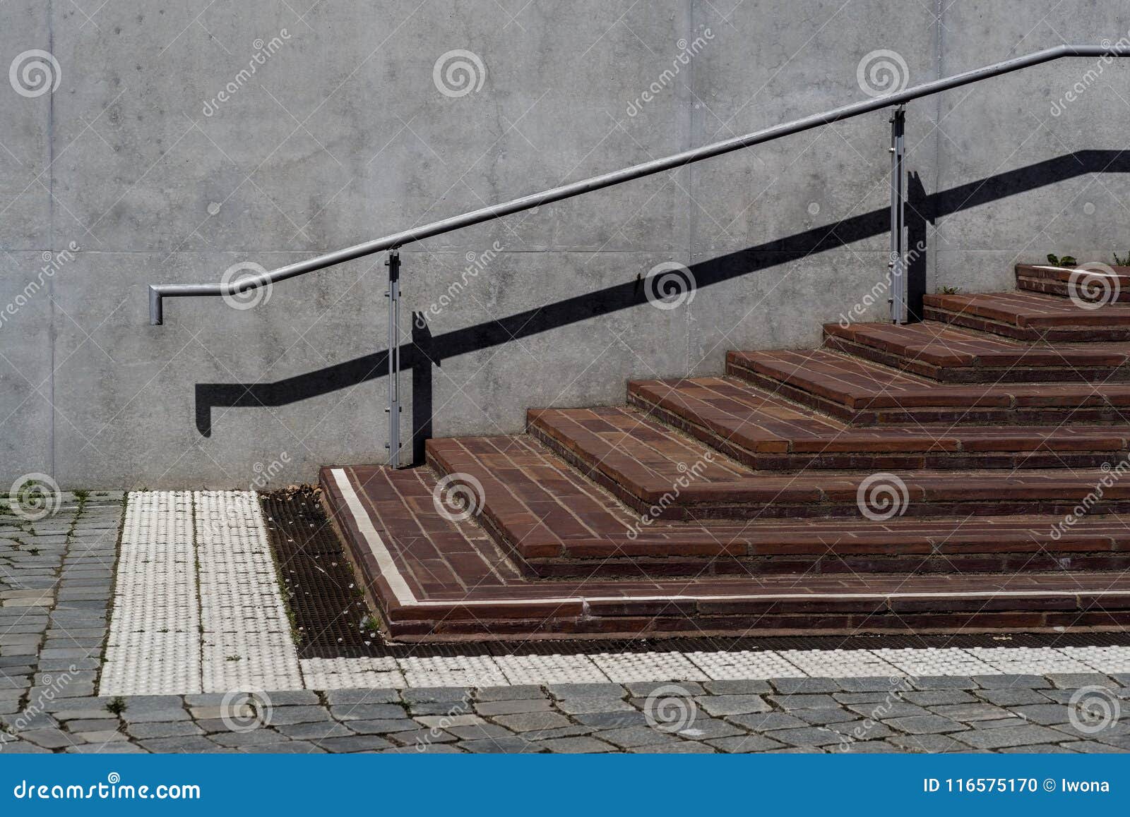 Stairway Walkway with Railing Stock Photo - Image of gehweg ...