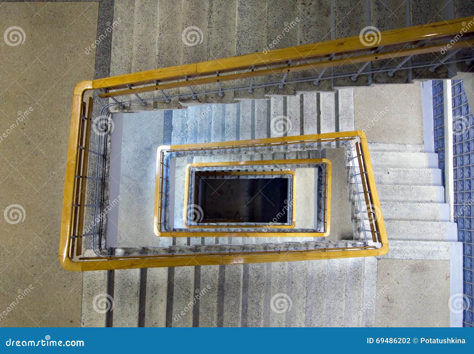Stairways in the Form of a Rectangular Spiral Stock Photo - Image of ...