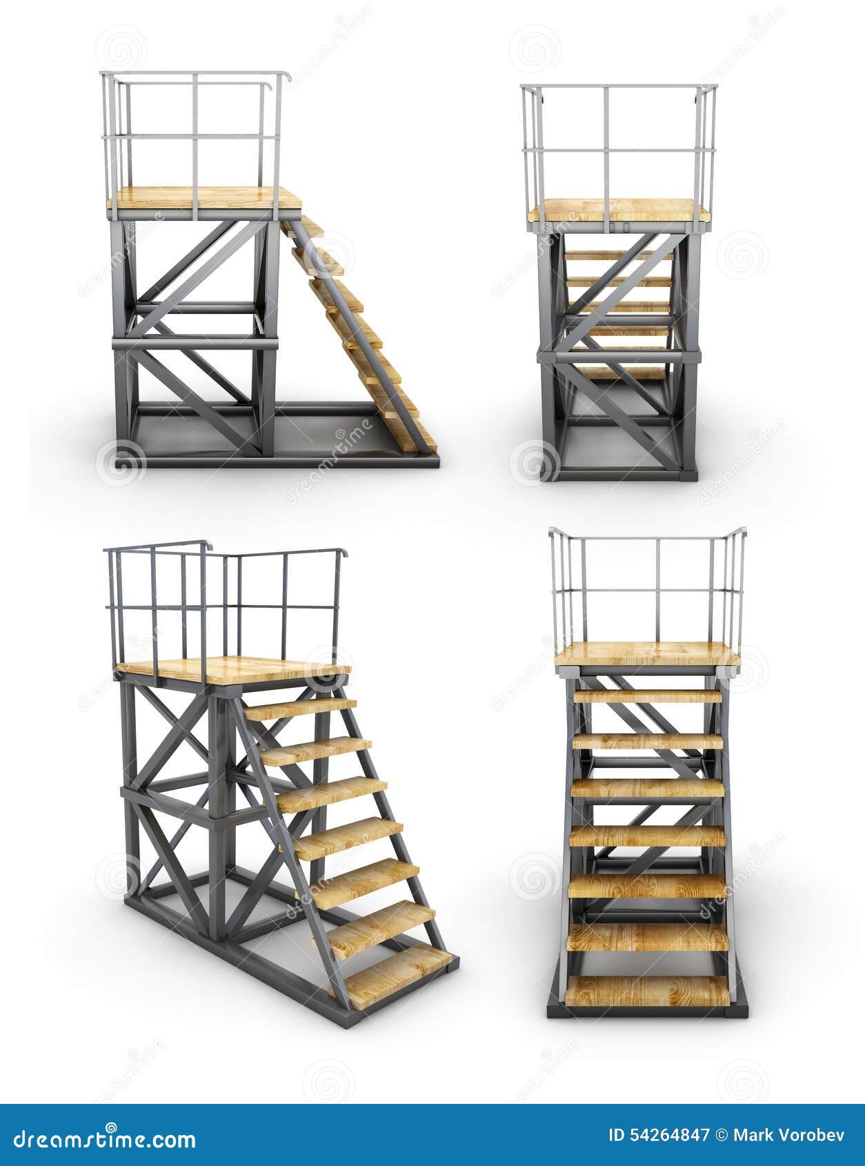 Stairways To Access the Ramp with Different Angles Stock Illustration ...