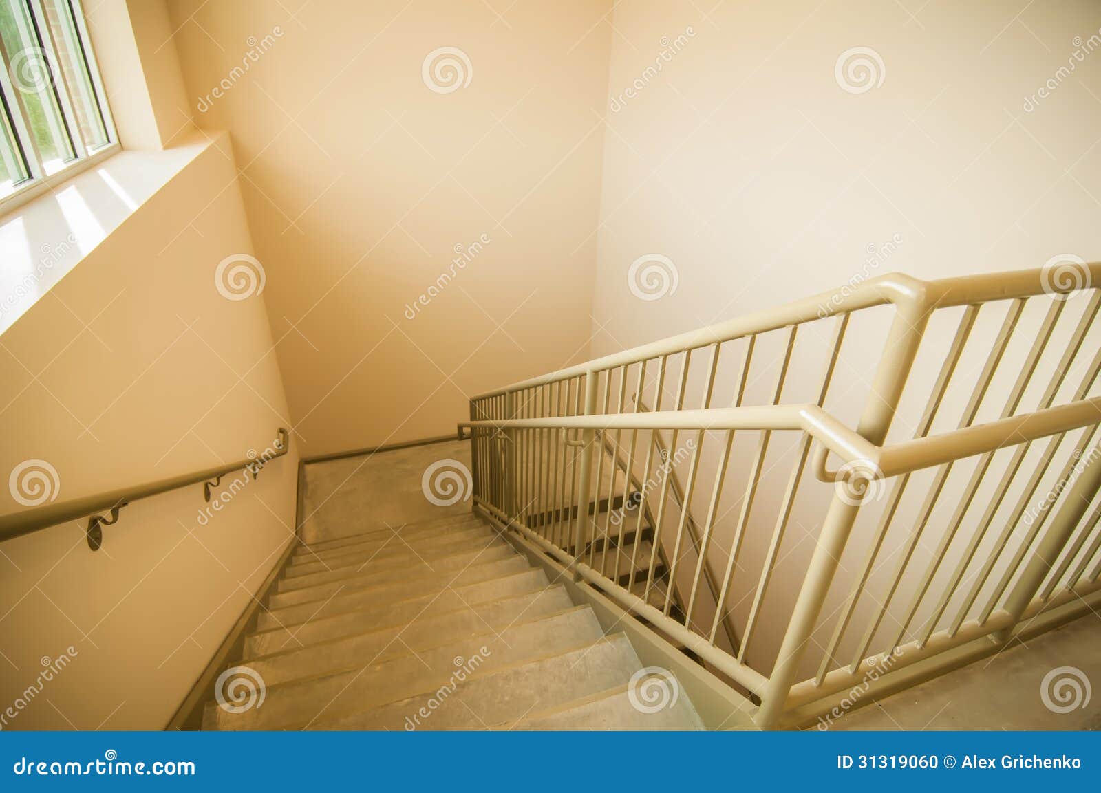 Stairwell and Emergency Exit in Building Stock Photo - Image of ...