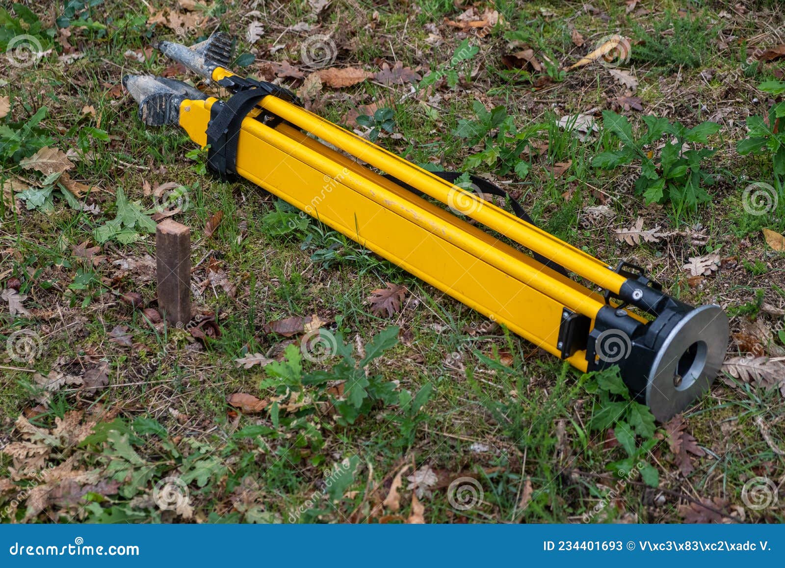 Stake Driven into the Ground As a Topographic Base and Tripod for the ...