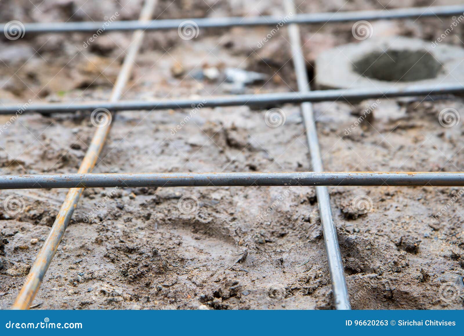 Stake in the Hole on the Ground with Steel Structure Stock Image ...