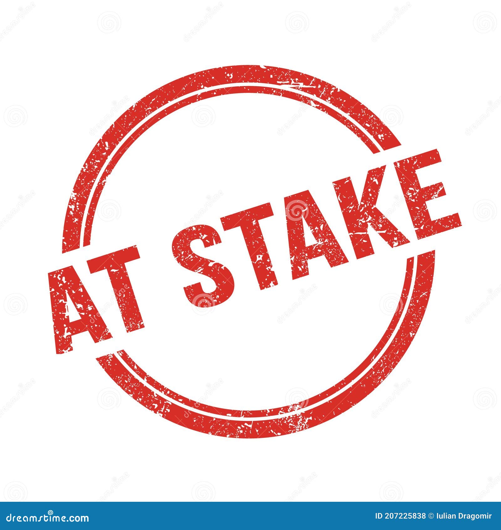 At STAKE Text Written on Red Grungy Round Stamp Stock Illustration ...