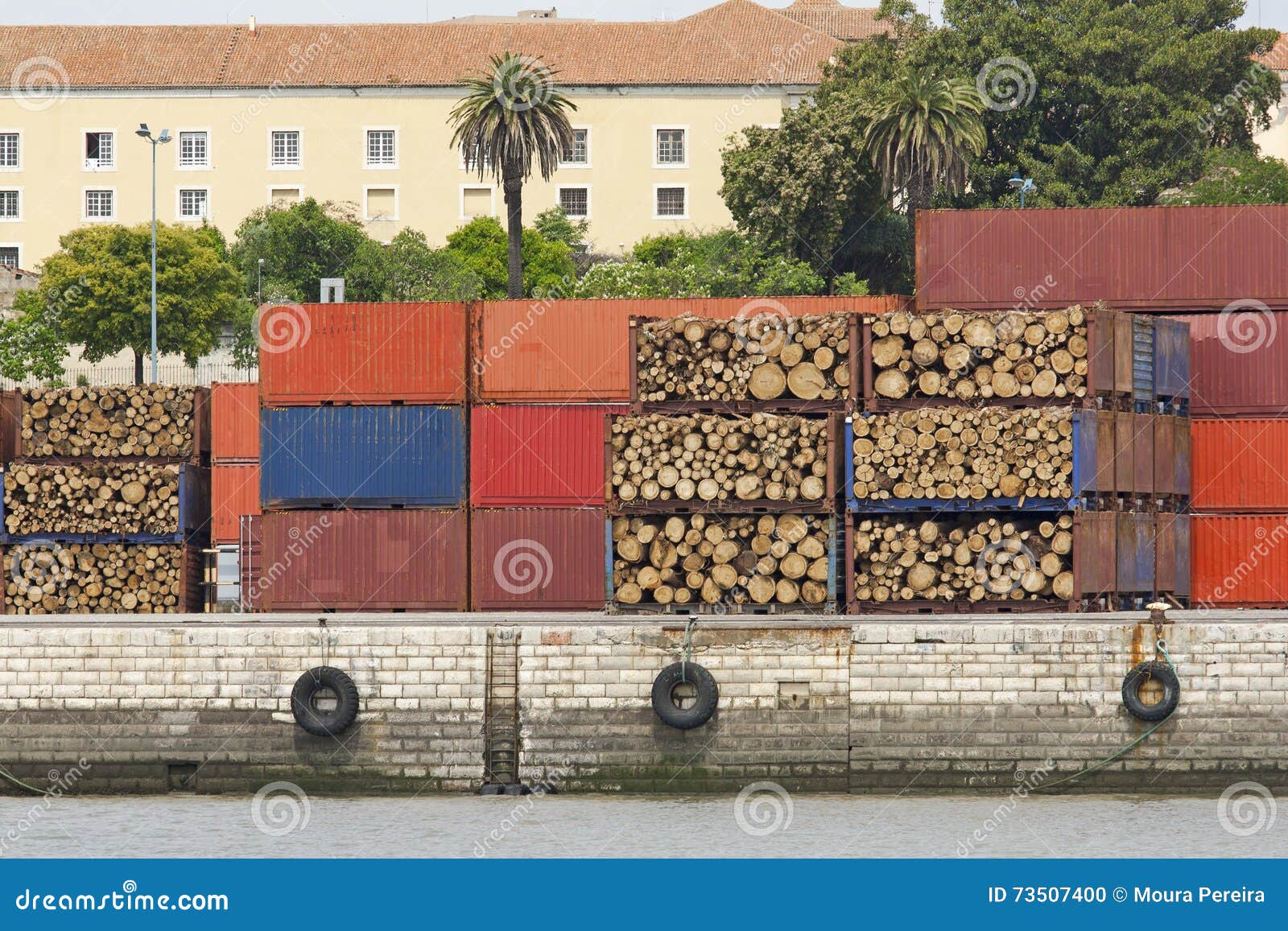 Staked containers stock photo. Image of color, carrier - 73507400