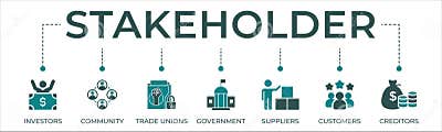 Stakeholder Relationship Banner Website Icon Vector Illustration ...