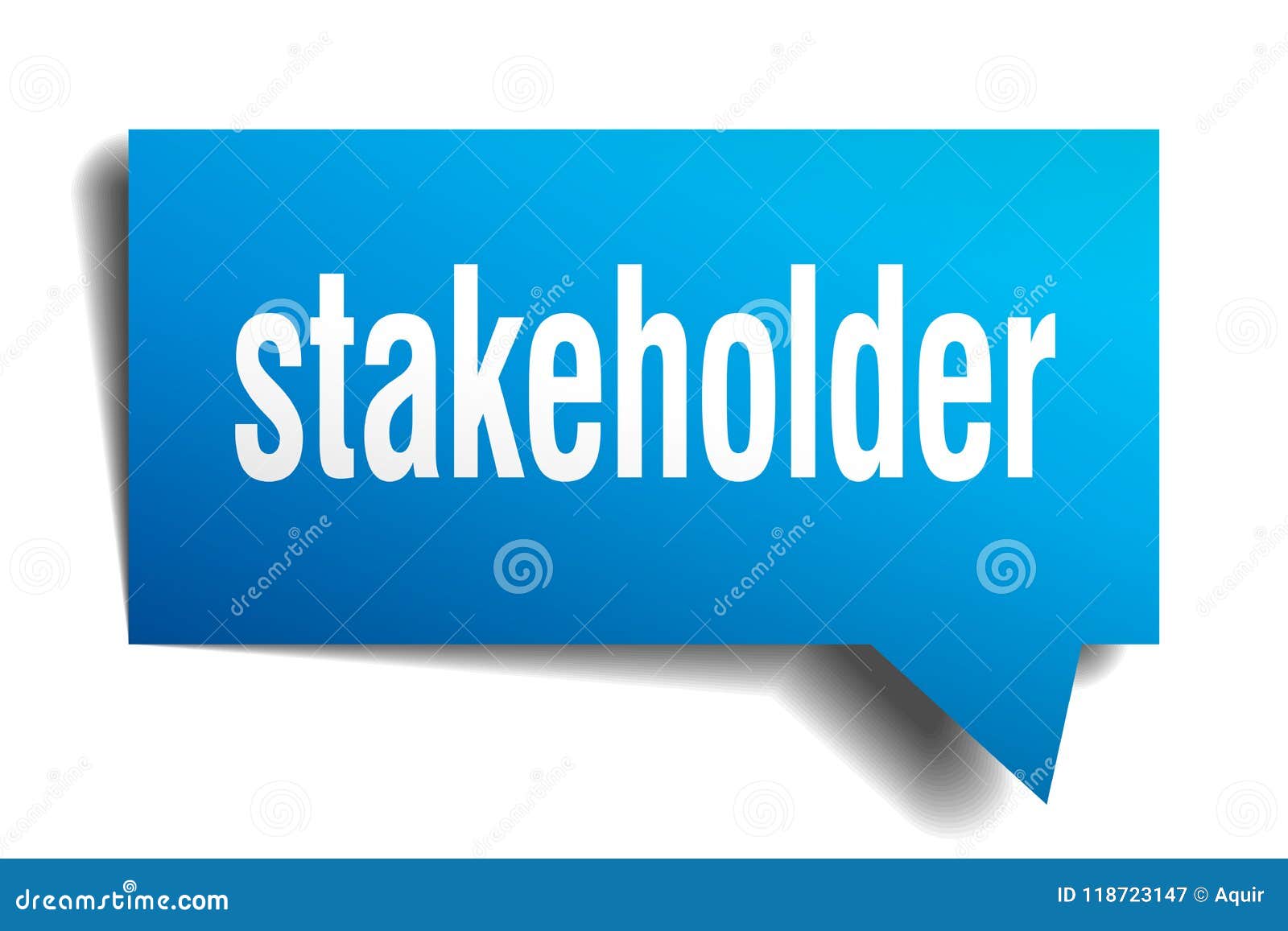 Stakeholder Blue 3d Speech Bubble Stock Vector - Illustration of peel ...