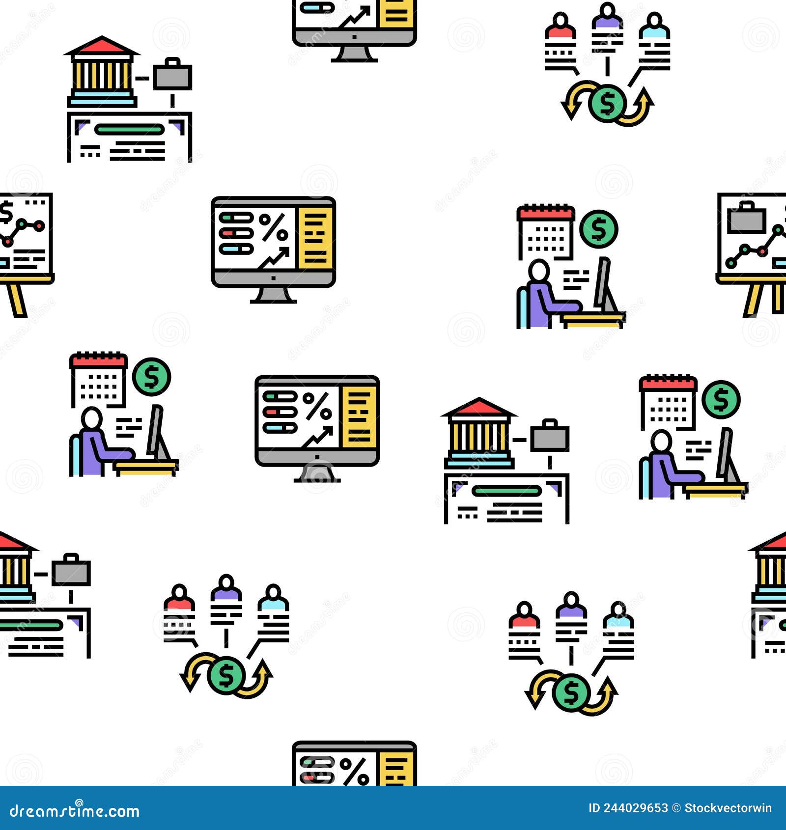 Stakeholder Business Vector Seamless Pattern Stock Vector ...