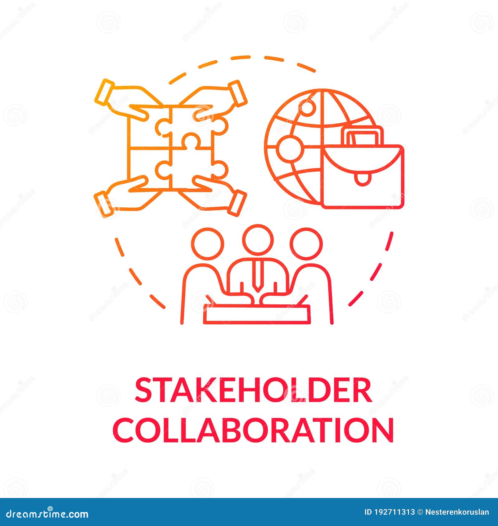 Stakeholder Collaboration Red Gradient Concept Icon Stock Vector ...