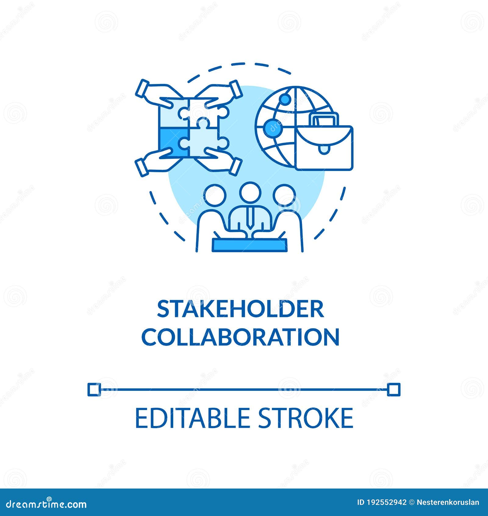 Stakeholder Collaboration Turquoise Concept Icon Stock Vector ...