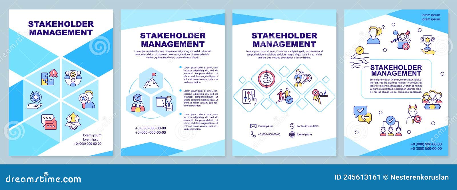 Stakeholder Management Brochure Template Cartoon Vector | CartoonDealer ...