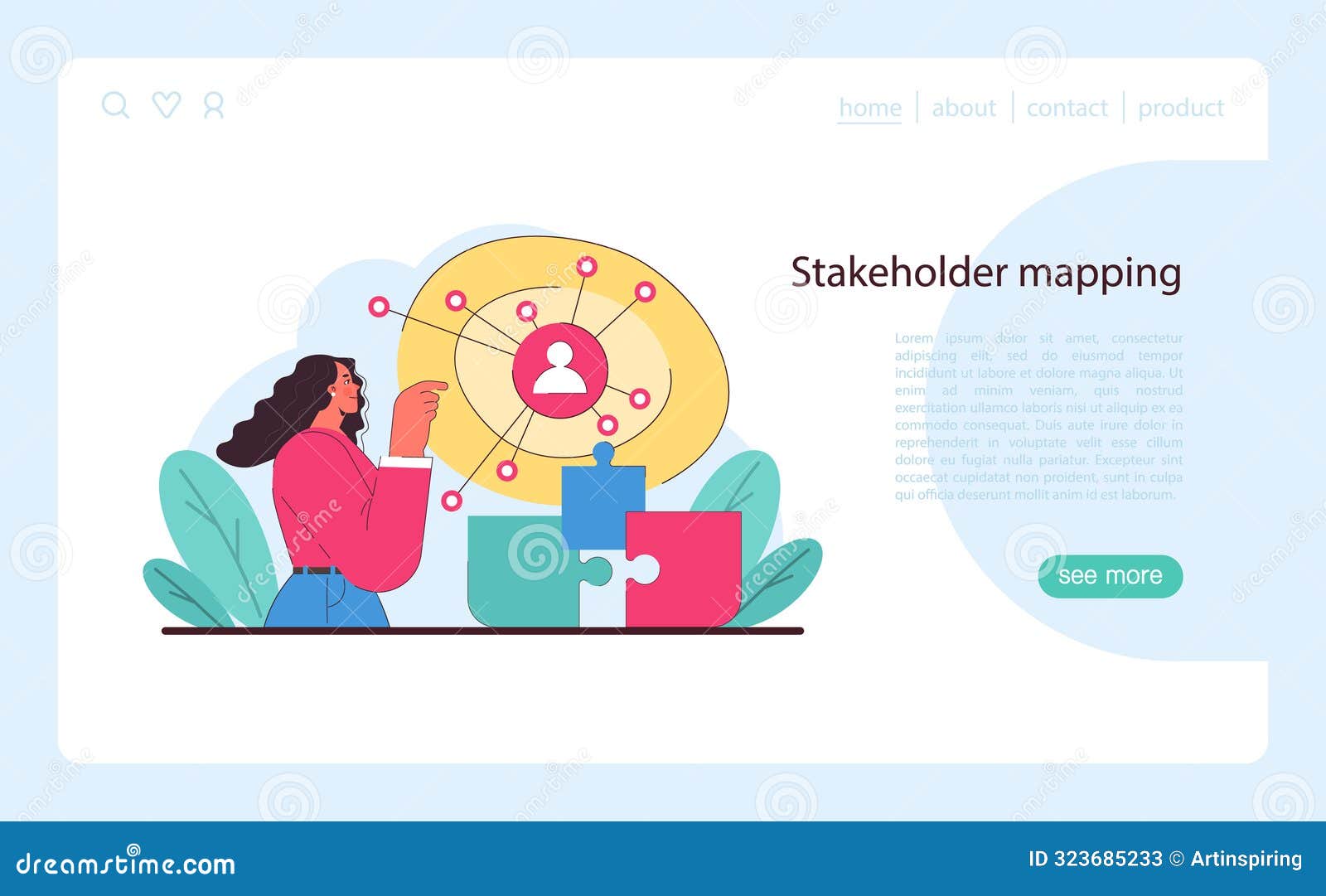 Stakeholder Mapping Concept. Analytical Mind Stock Illustration ...