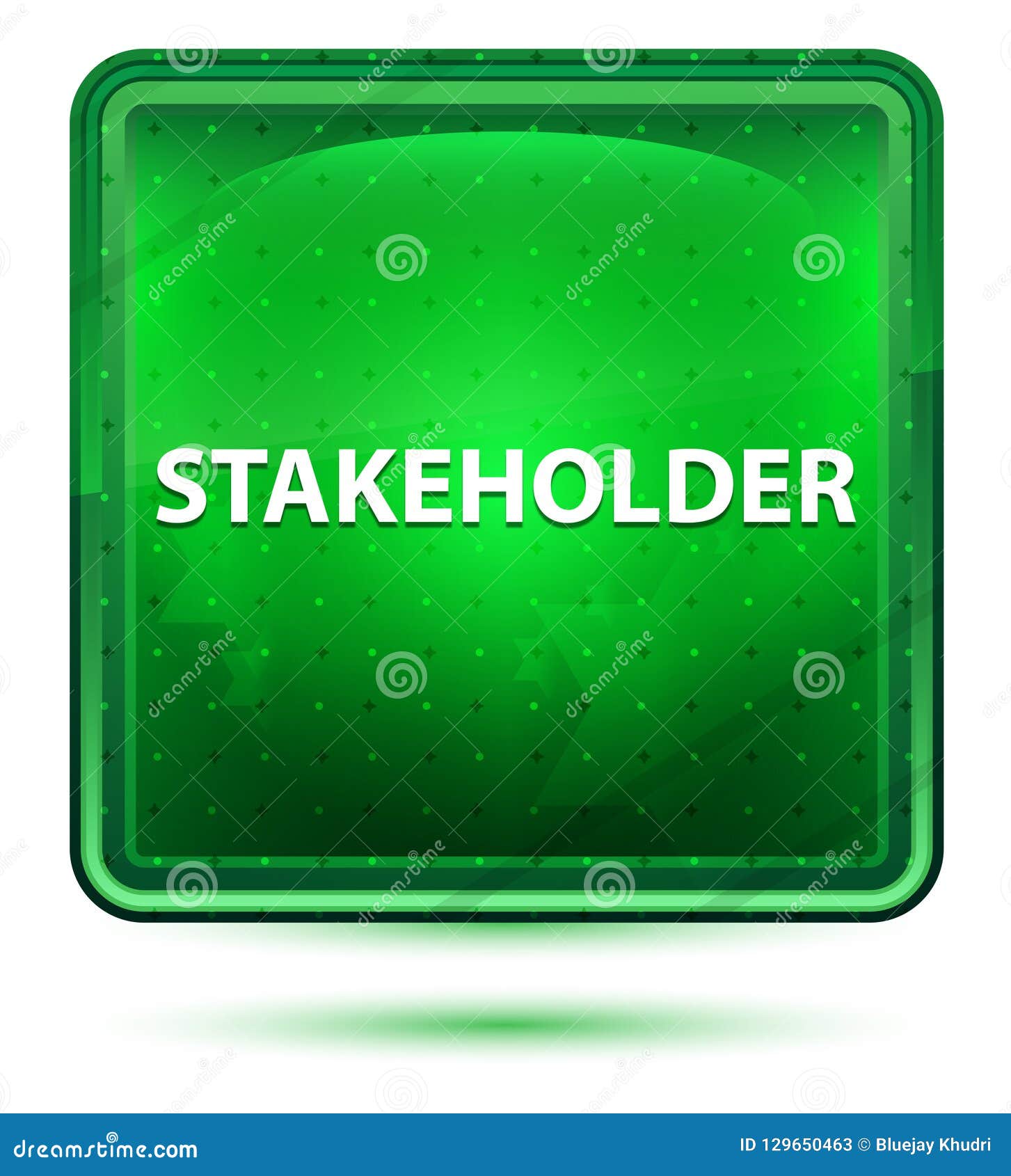Stakeholder Neon Light Green Square Button Stock Illustration ...