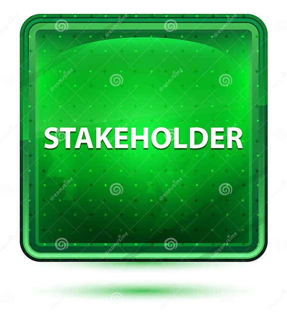 Stakeholder Neon Light Green Square Button Stock Illustration ...