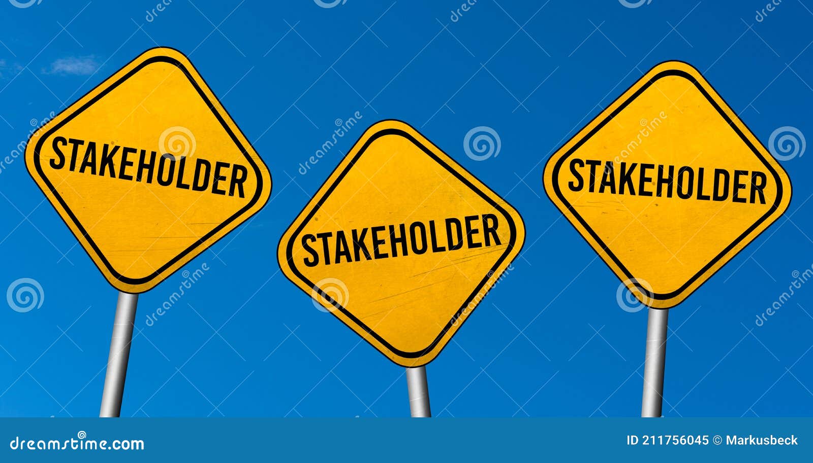 Stakeholder - Yellow Signs with Blue Sky Stock Image - Image of ...