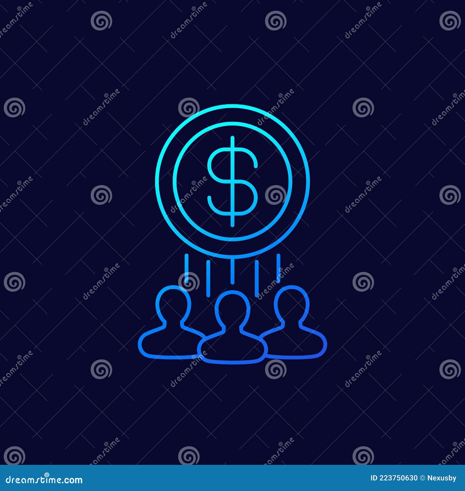 Stakeholders Line Icon on Dark Stock Vector - Illustration of icon ...