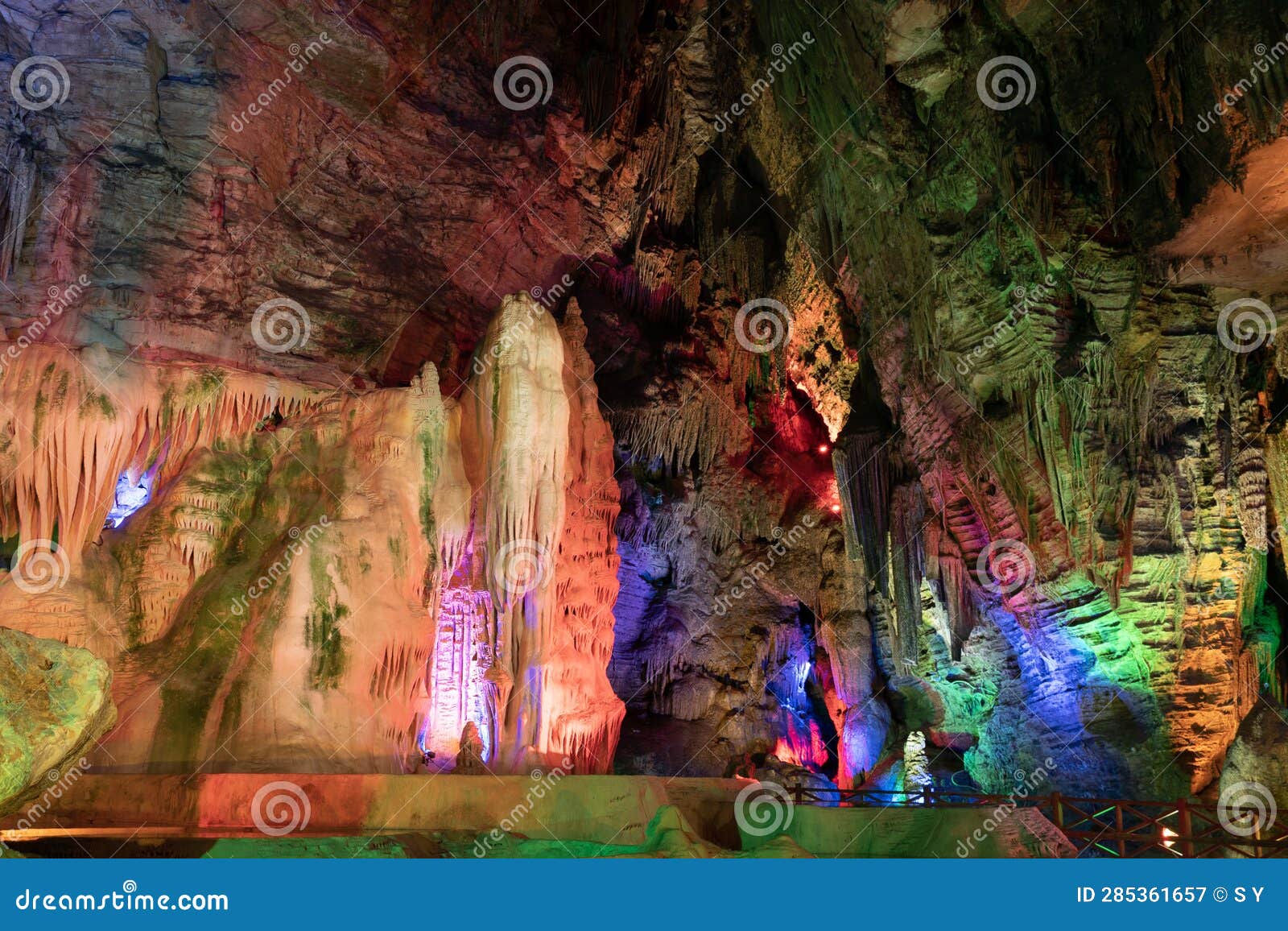Stalactite caves stock image. Image of night, tree, variety - 285361657