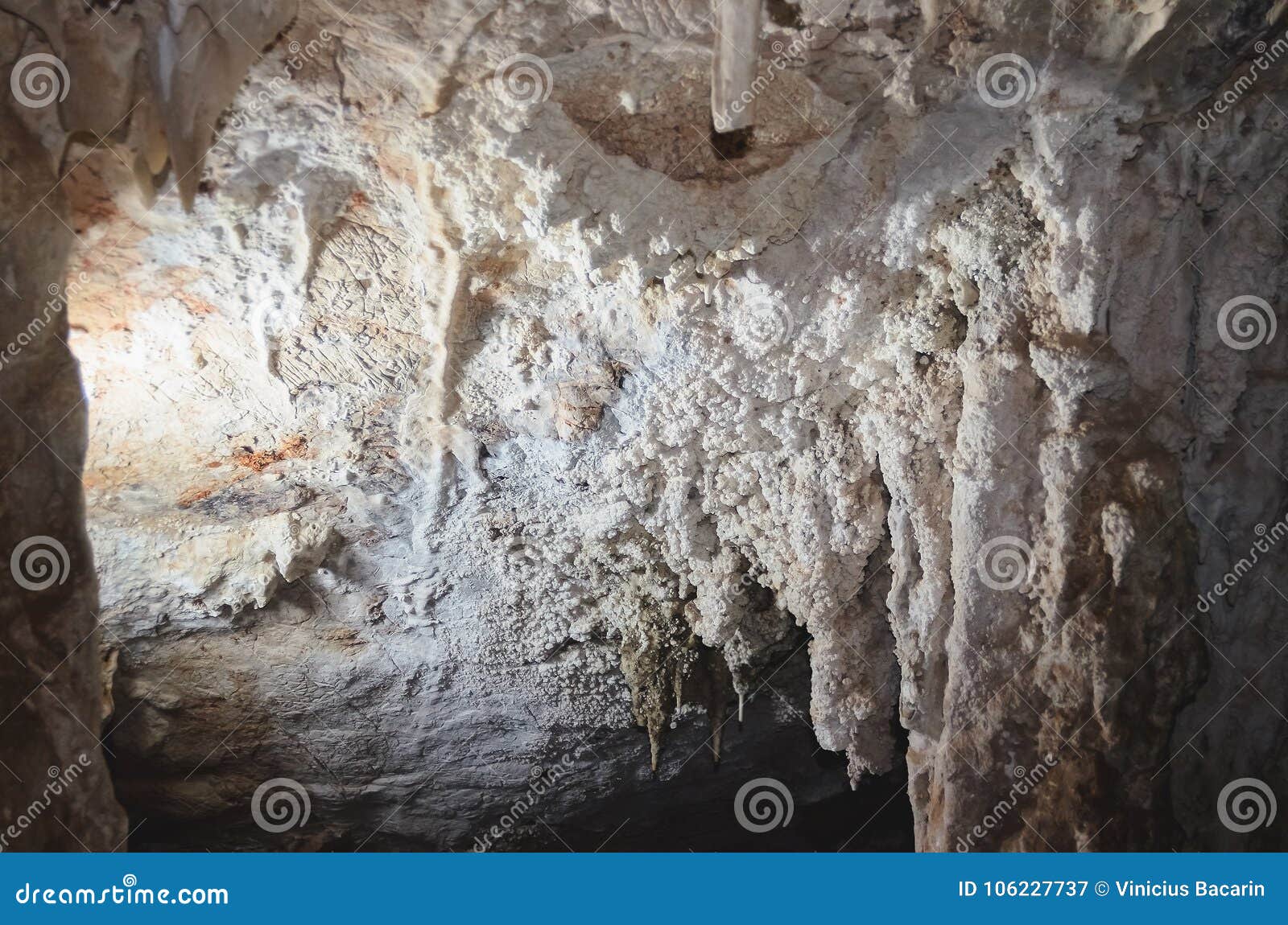 Stalactite Formations on the Ceiling of a Grotto Stock Image - Image of ...