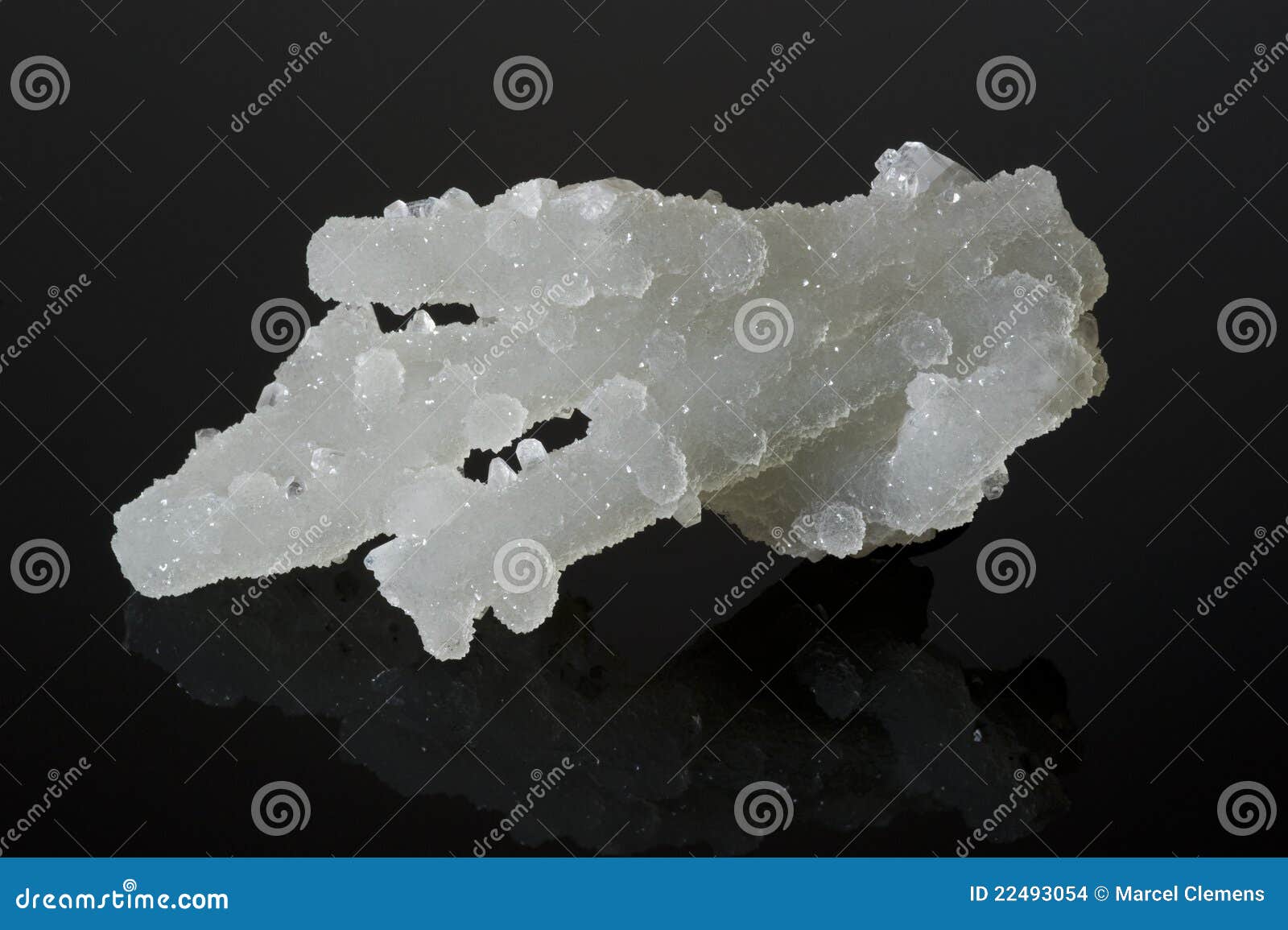 Stalactite Quartz on Black Reflective Surface Stock Photo - Image of ...