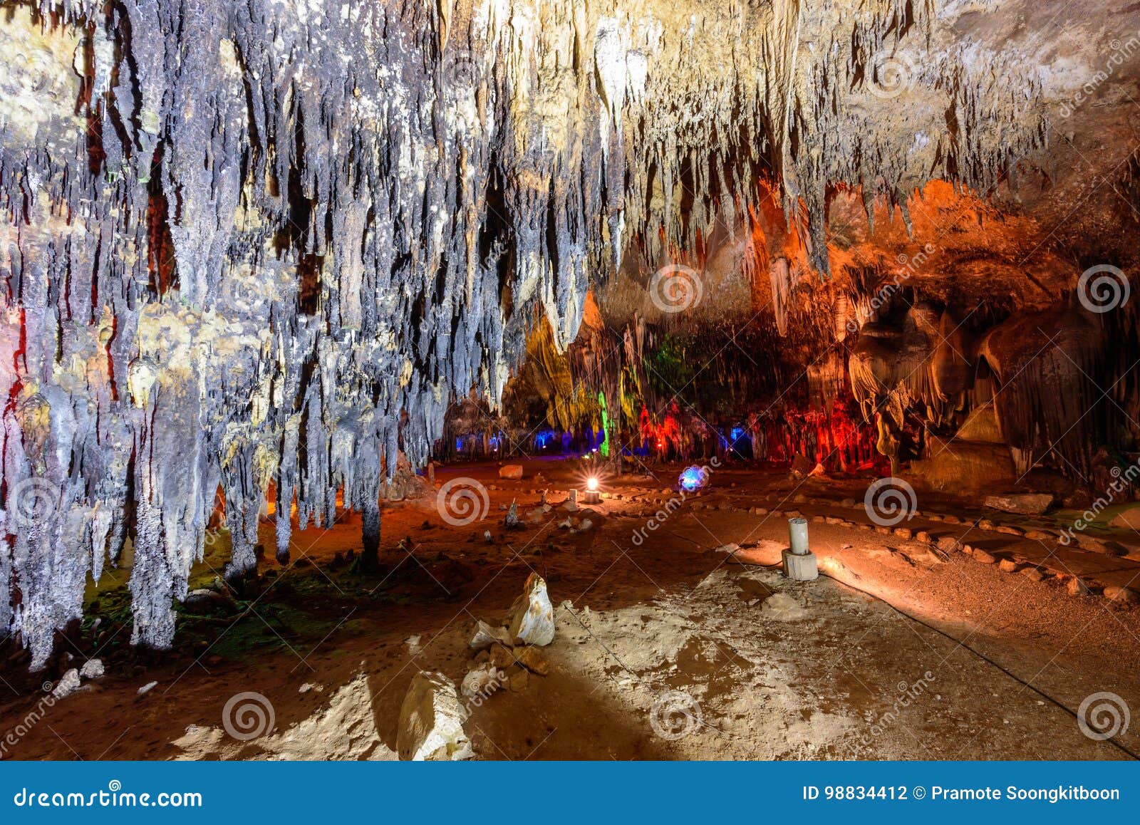 Stalactite Stalactites with Color Lighting Stock Photo - Image of ...