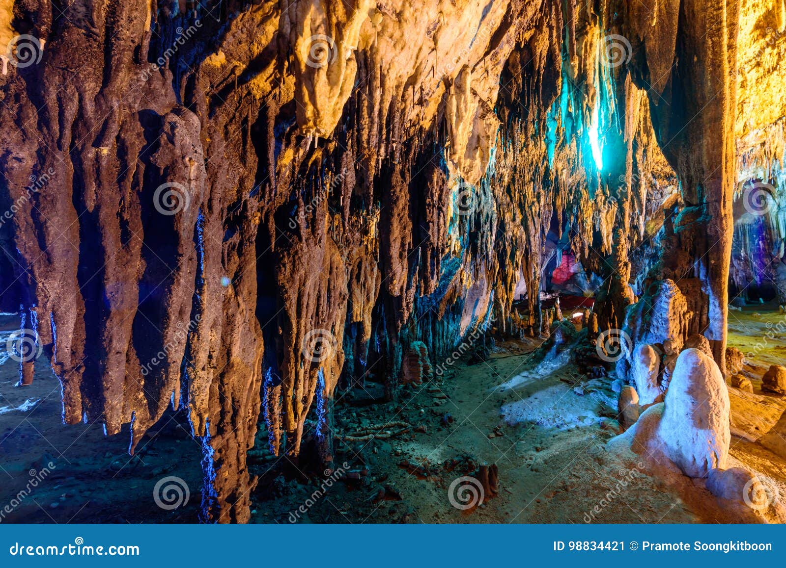 Stalactite Stalactites with Color Lighting Stock Image - Image of ...