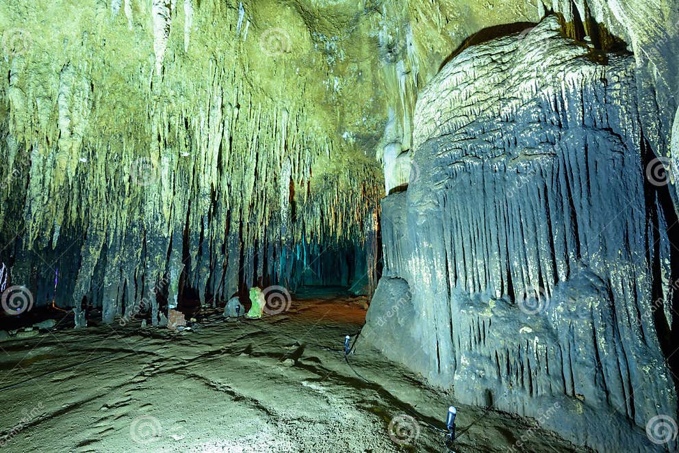 Stalactite Stalactites with Color Lighting Stock Photo - Image of ...