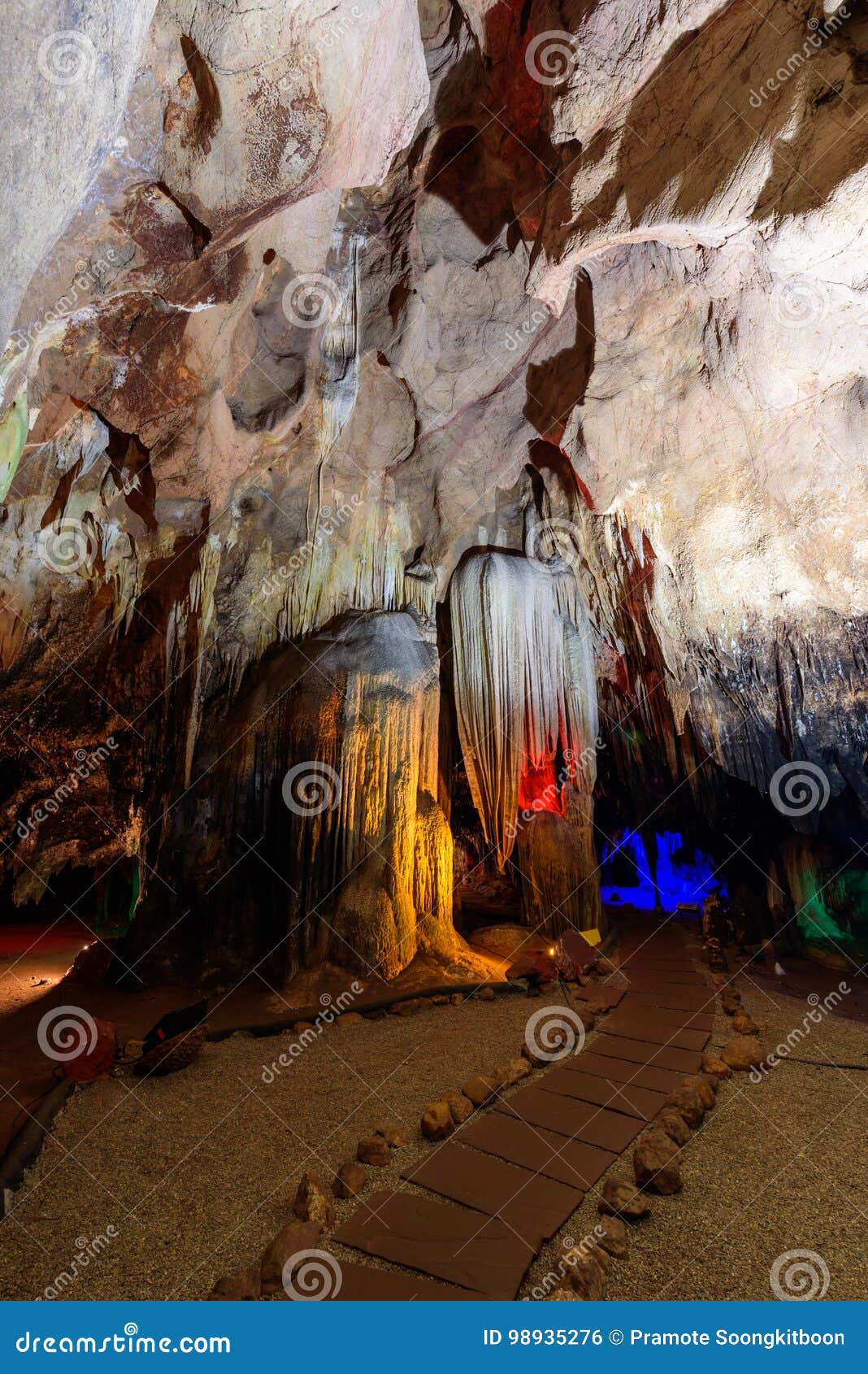 Stalactite Stalactites with Color Lighting Stock Photo - Image of ...