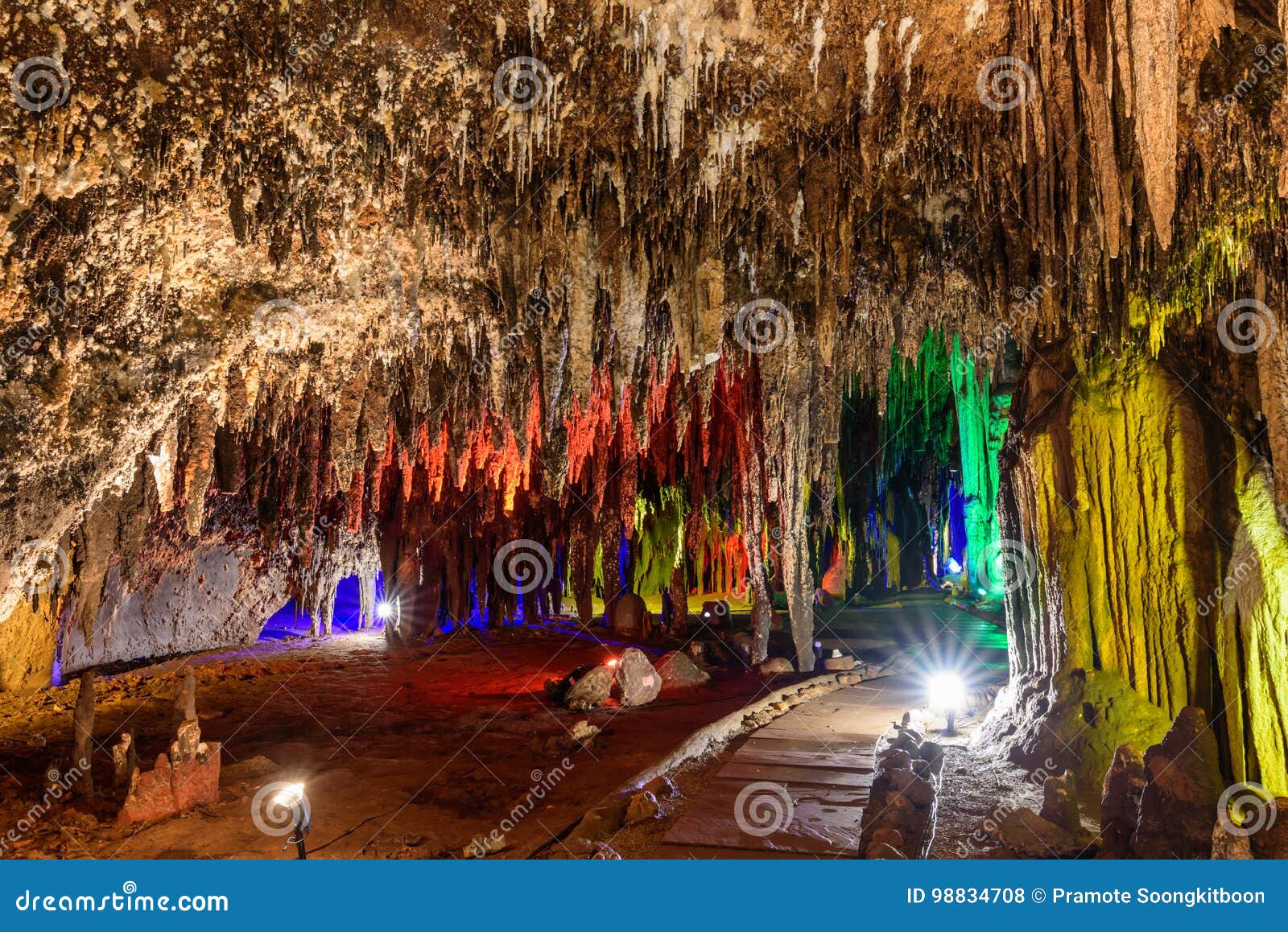 Stalactite Stalactites with Color Lighting Stock Photo - Image of ...