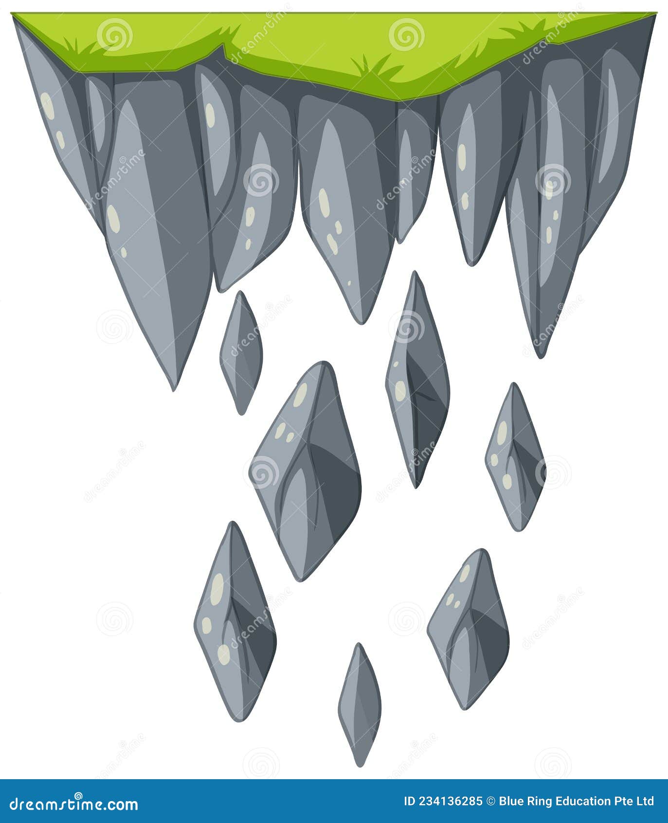 Cartoon Stalagmite Cave. Natural Underground Cavern With Limestone ...