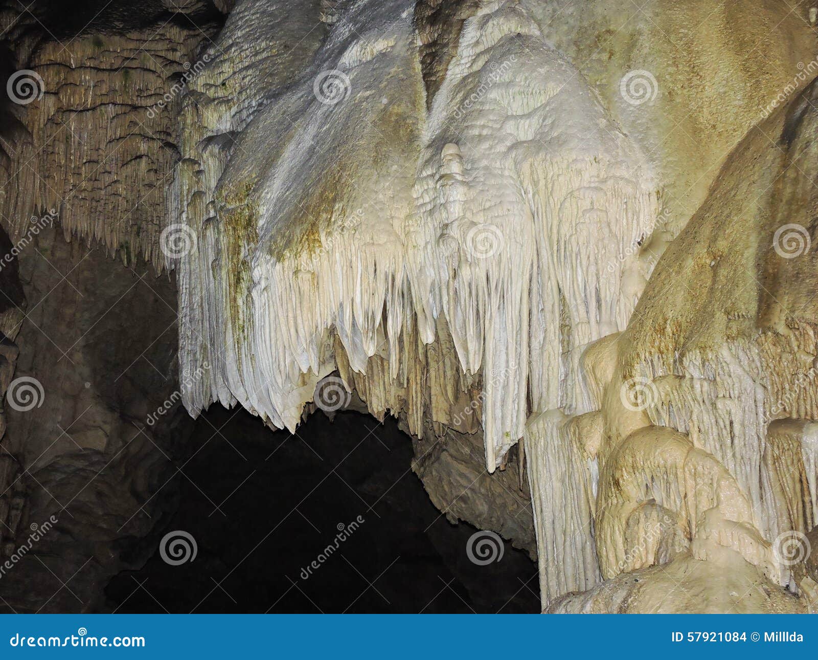 Stalagmite Stones Hanging On The Ceiling Of A Drip Cave, Beautiful ...