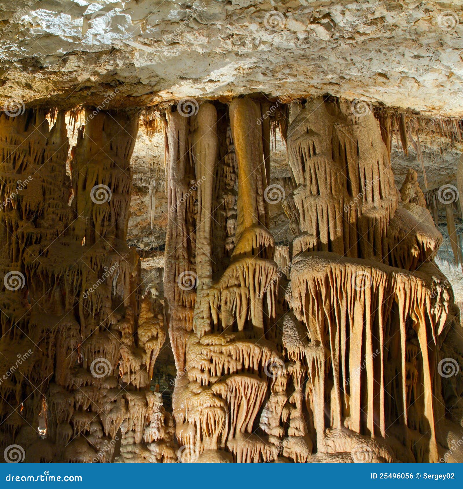 Stalactite And Stalagmite Formations In The Cave. Dim Magarasi Cave In ...