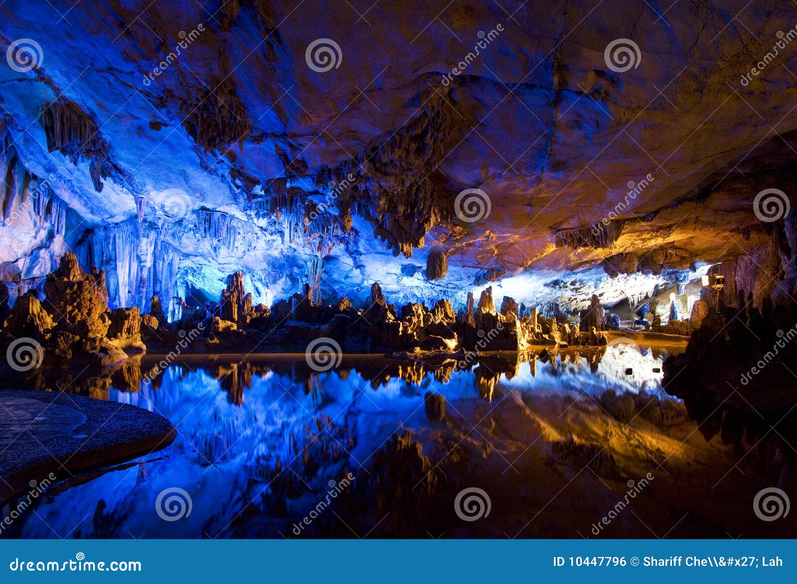 Stalactite and Stalagmite Formations Stock Photo - Image of mineral ...