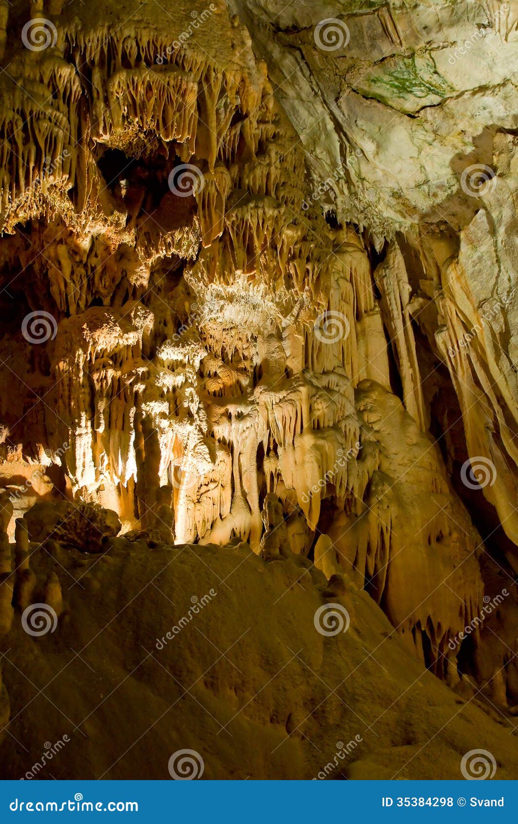 Stalactite and Stalagmite Formations in the Cave. Stock Photo - Image ...