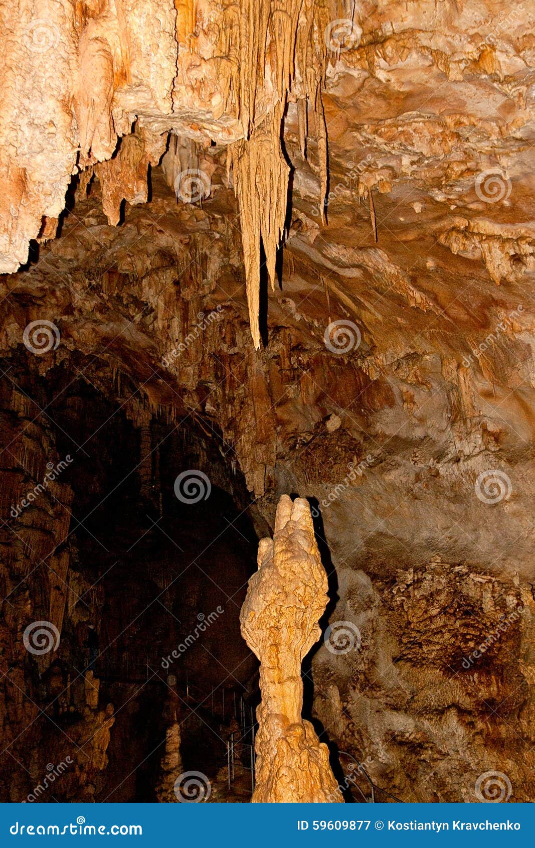 Stalactite and Stalagmite Formations on the Wall of an Undergrou Stock ...