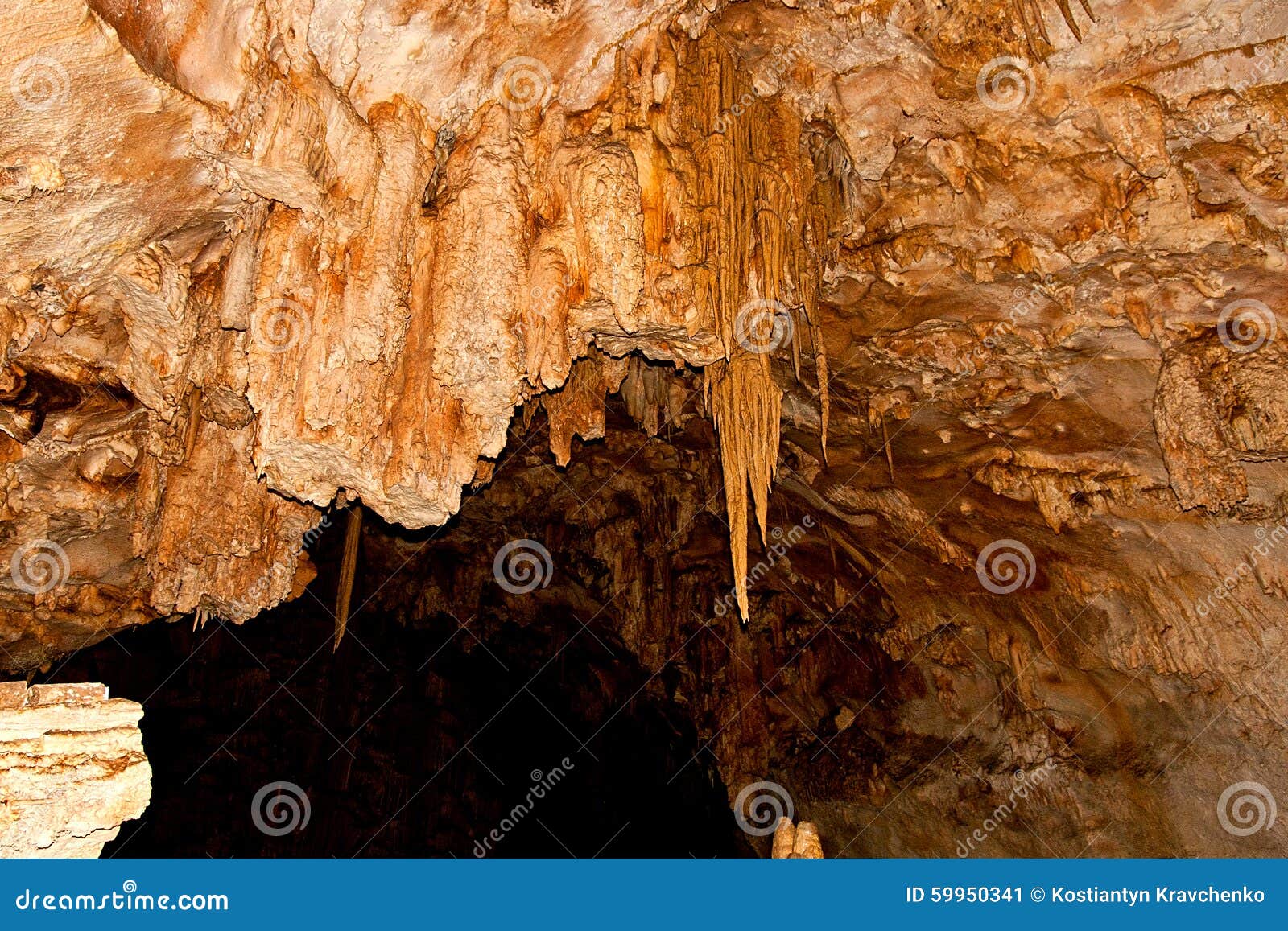 Stalactite and Stalagmite Formations on the Wall of an Undergrou Stock ...
