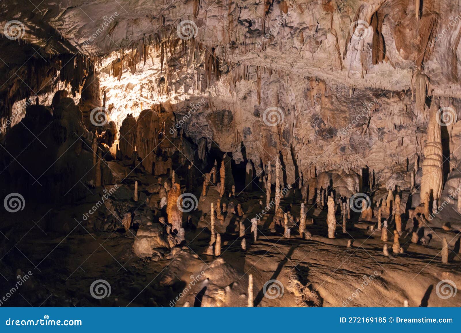 Stalactite and stalagmite stock image. Image of hall - 272169185