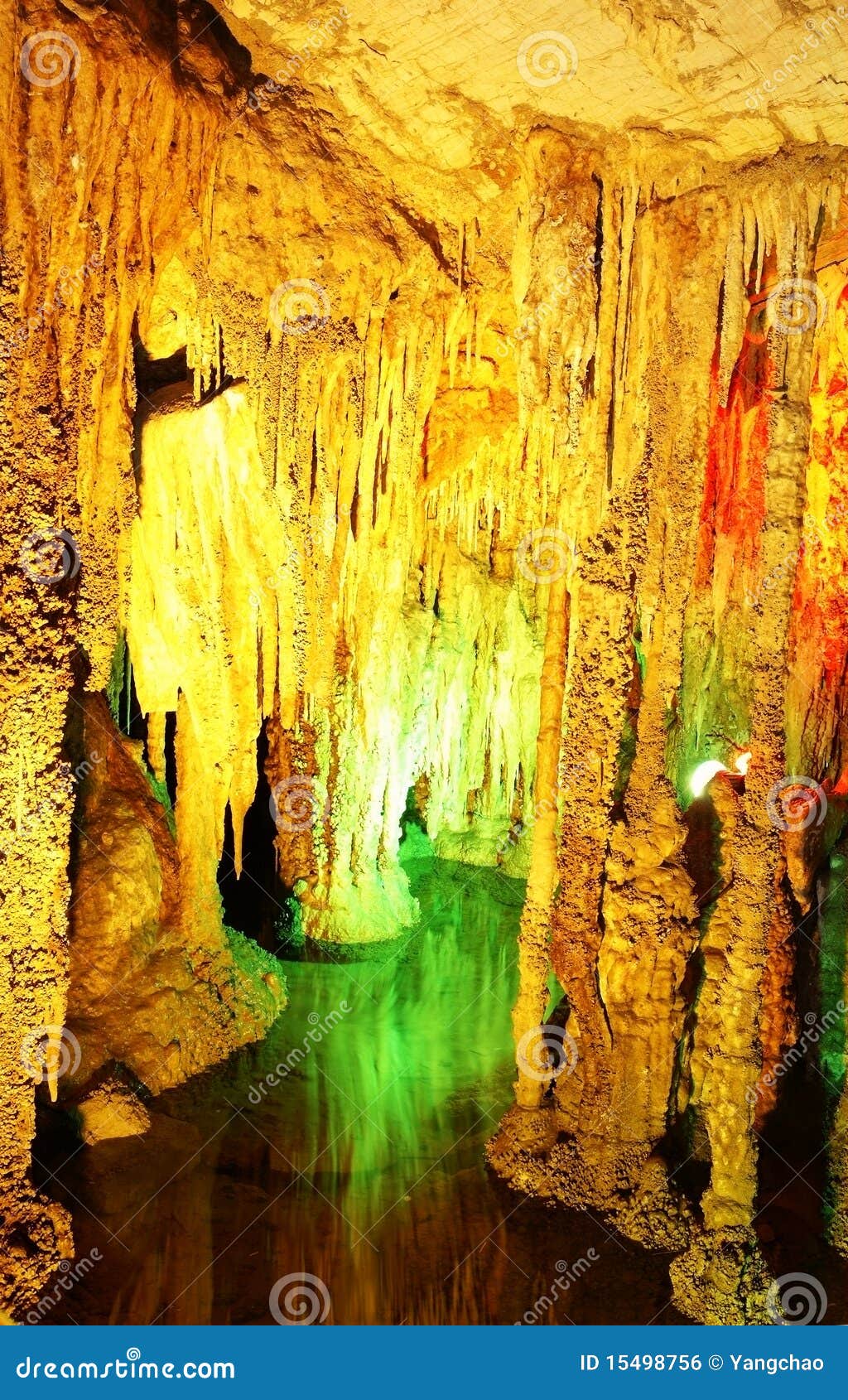 Stalactite with water stock photo. Image of limestone - 15498756