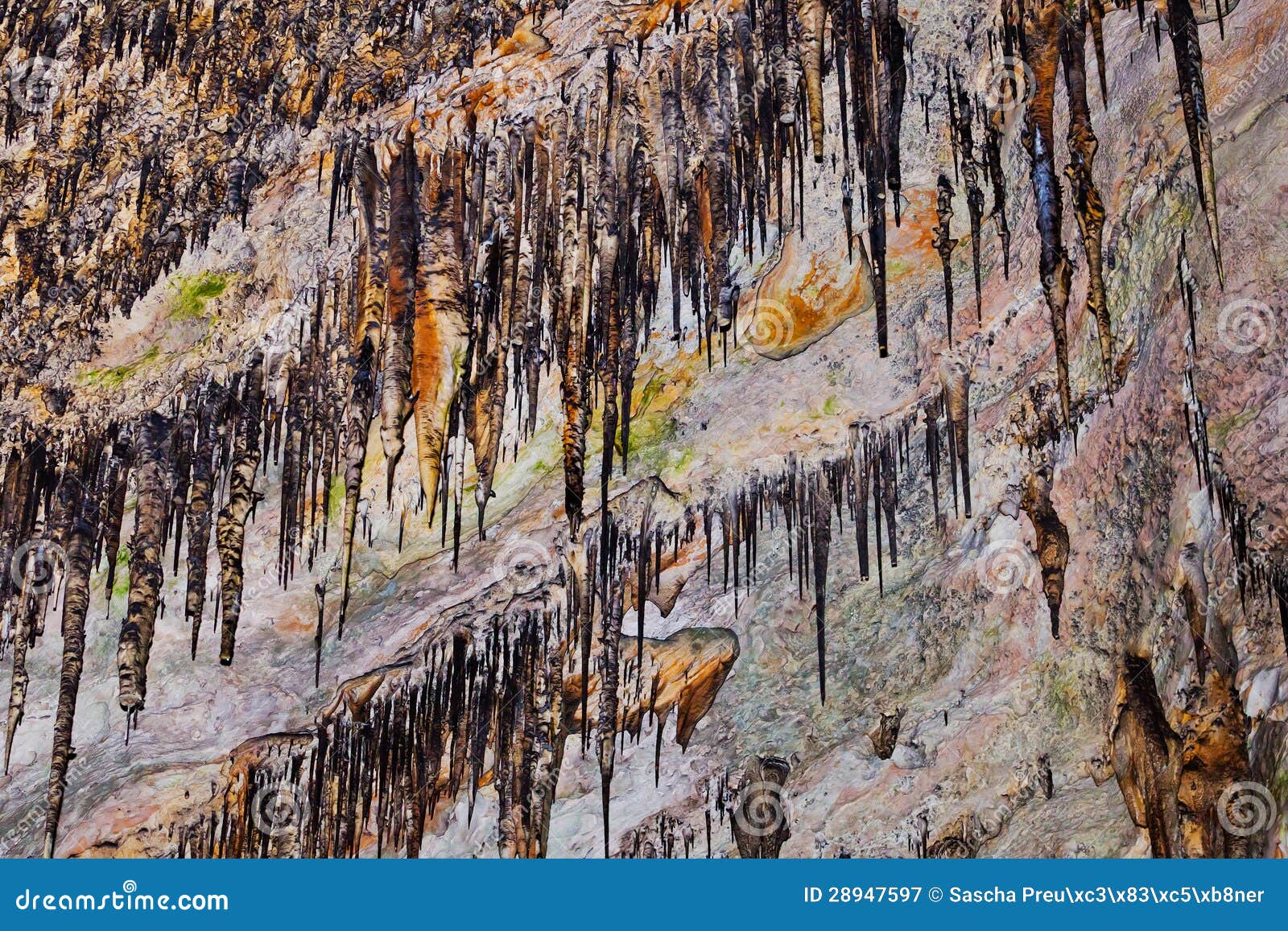Stalactites in a cave stock image. Image of growth, underground - 28947597