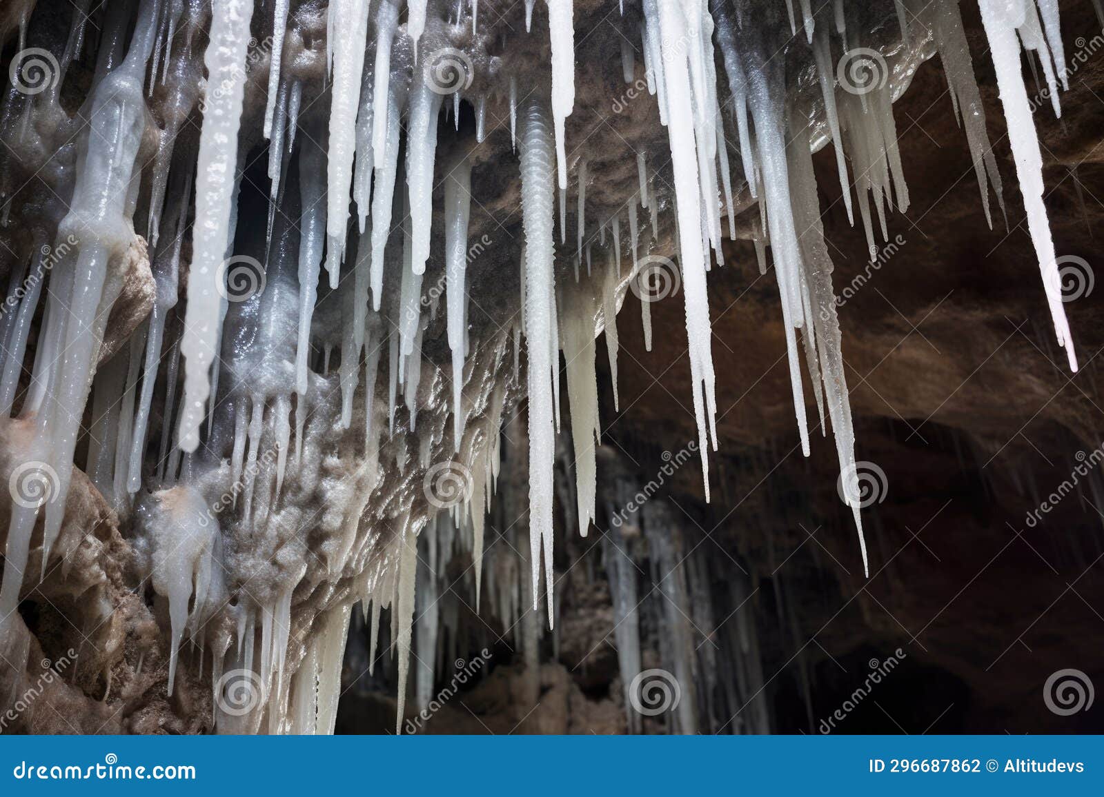 Stalactites Hanging from the Roof of a Limestone Cave Stock Photo ...