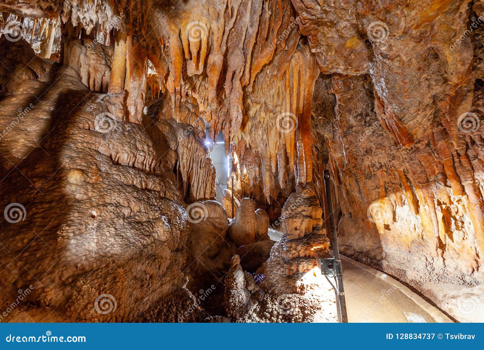 Stalactites in a Limestone Cave. Stock Image - Image of geology ...