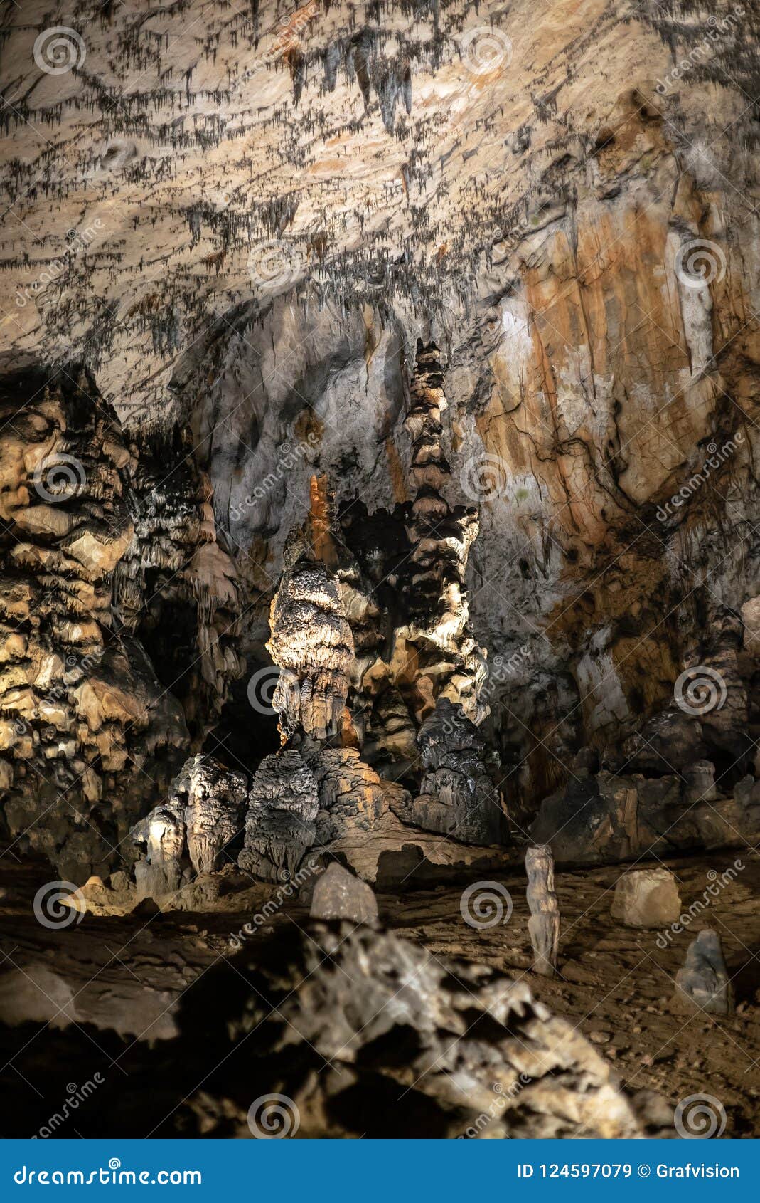 Stalactites and Stalagmites Cave Stock Image - Image of speleology ...