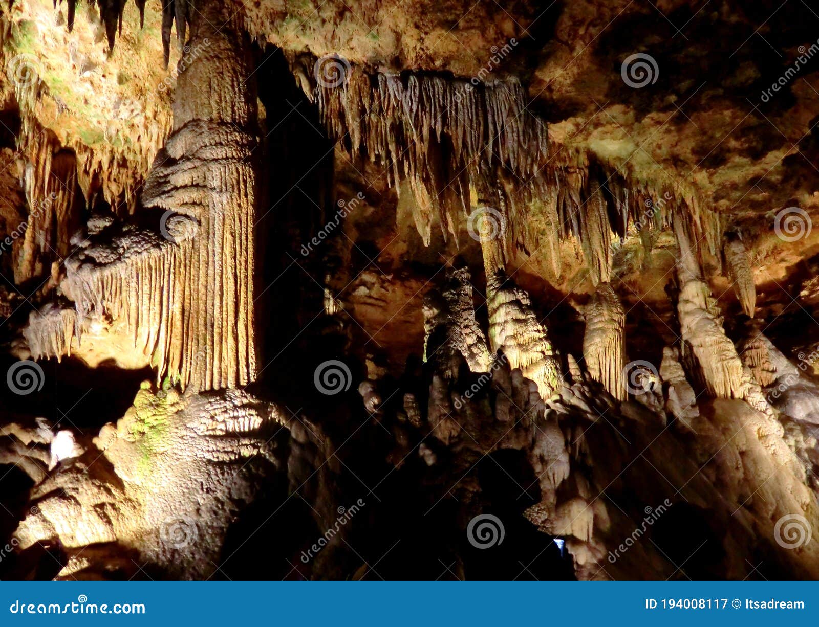 Stalactites and Stalagmites Formation Stock Image - Image of cavern ...