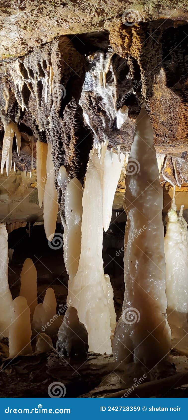 Stalactites and Stalagmites Inside a Cave. Stock Image - Image of iron ...