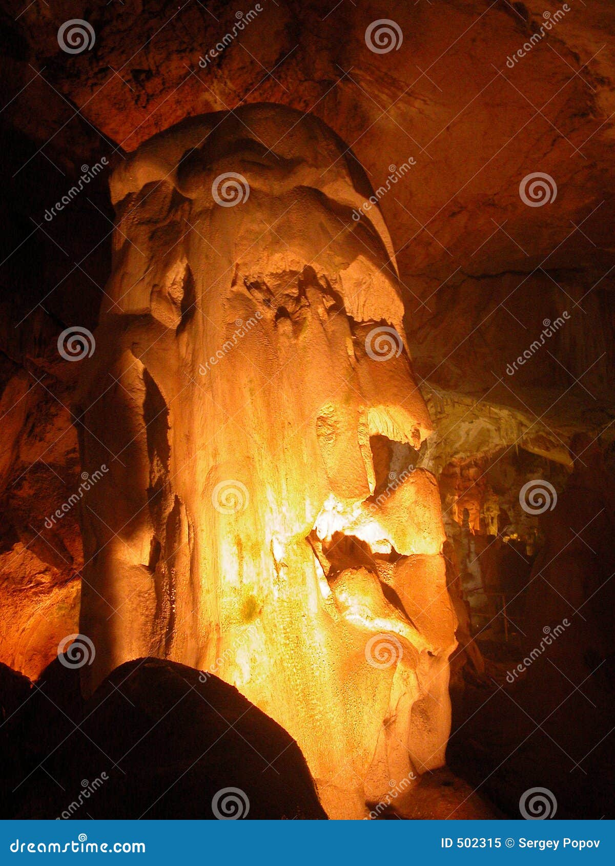 Stalagmite Stones Hanging On The Ceiling Of A Drip Cave, Underground ...
