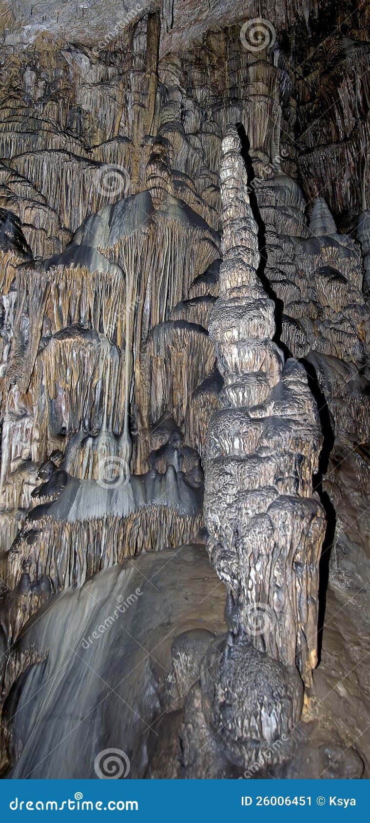 Stalagmite in the Psychro Cave, Crete, Greece Stock Image - Image of ...