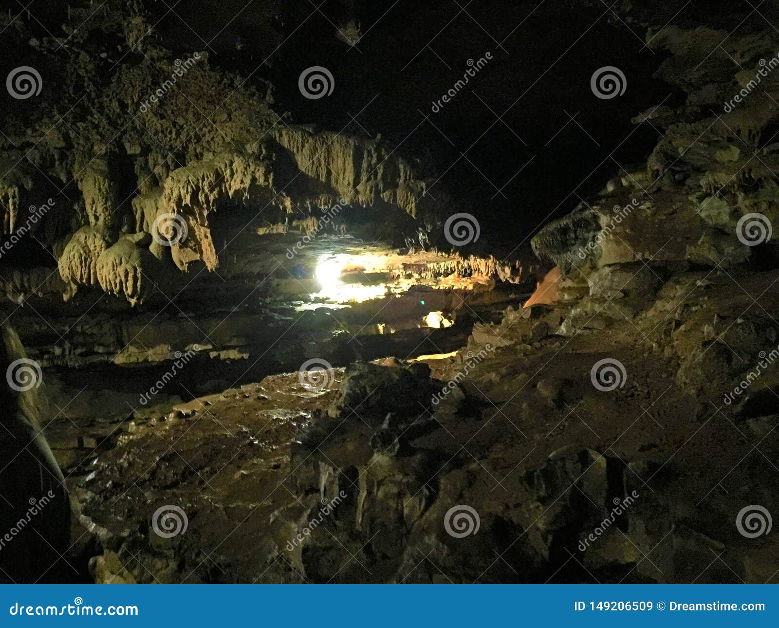 Underground Rock Formation Deep in a Cave Stock Image - Image of ...