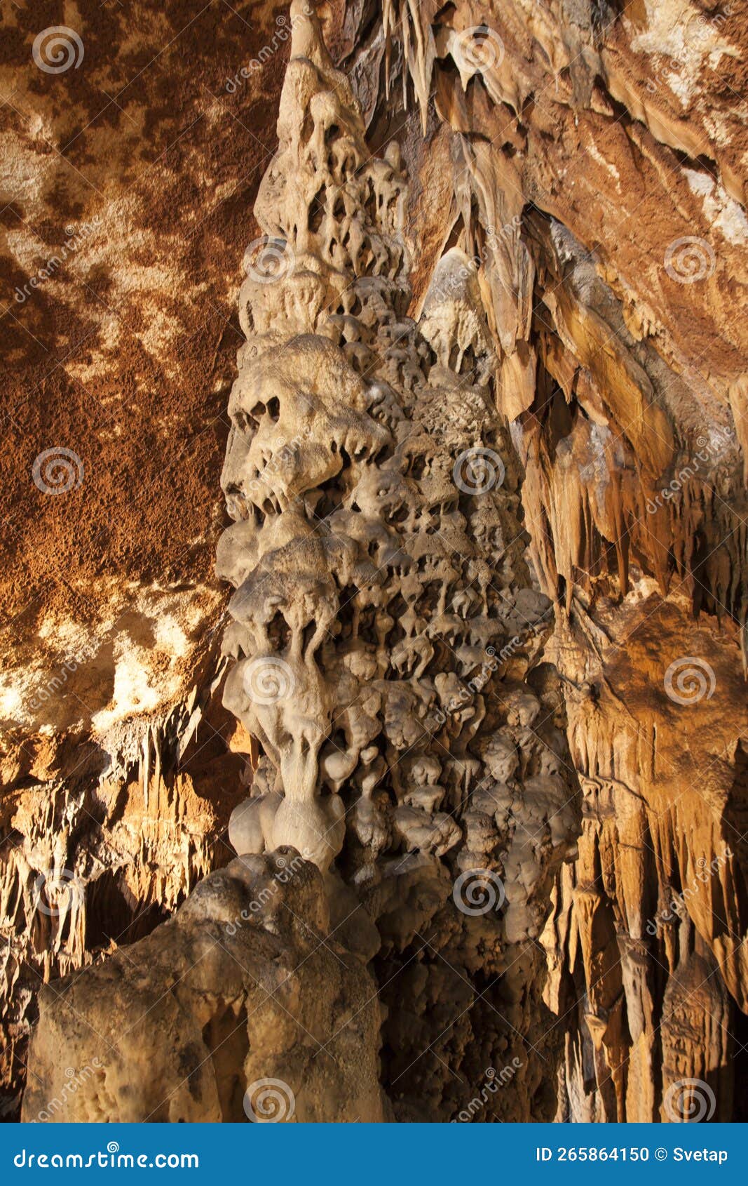 Stalagmites and Stalactites Inside the Cave in Croatia Photo Stock ...