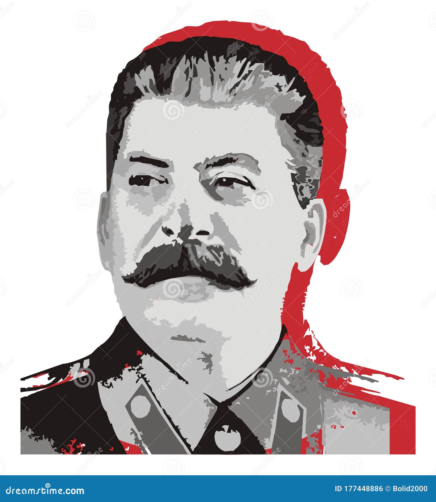 Portrait of Joseph Stalin stock illustration. Illustration of face ...
