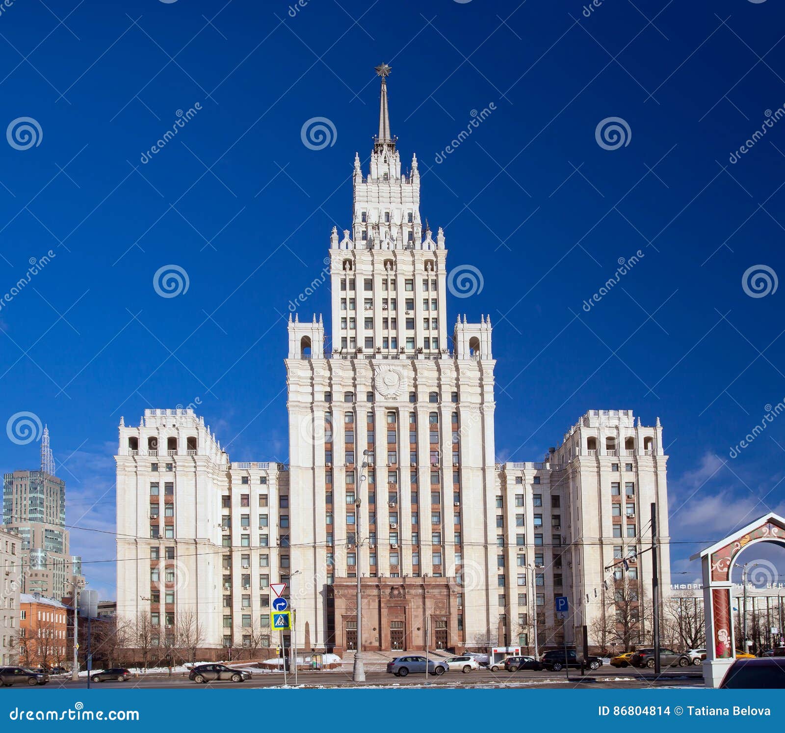 Stalin Skyscraper on Square of the Red Gate in Moscow Stock Photo ...