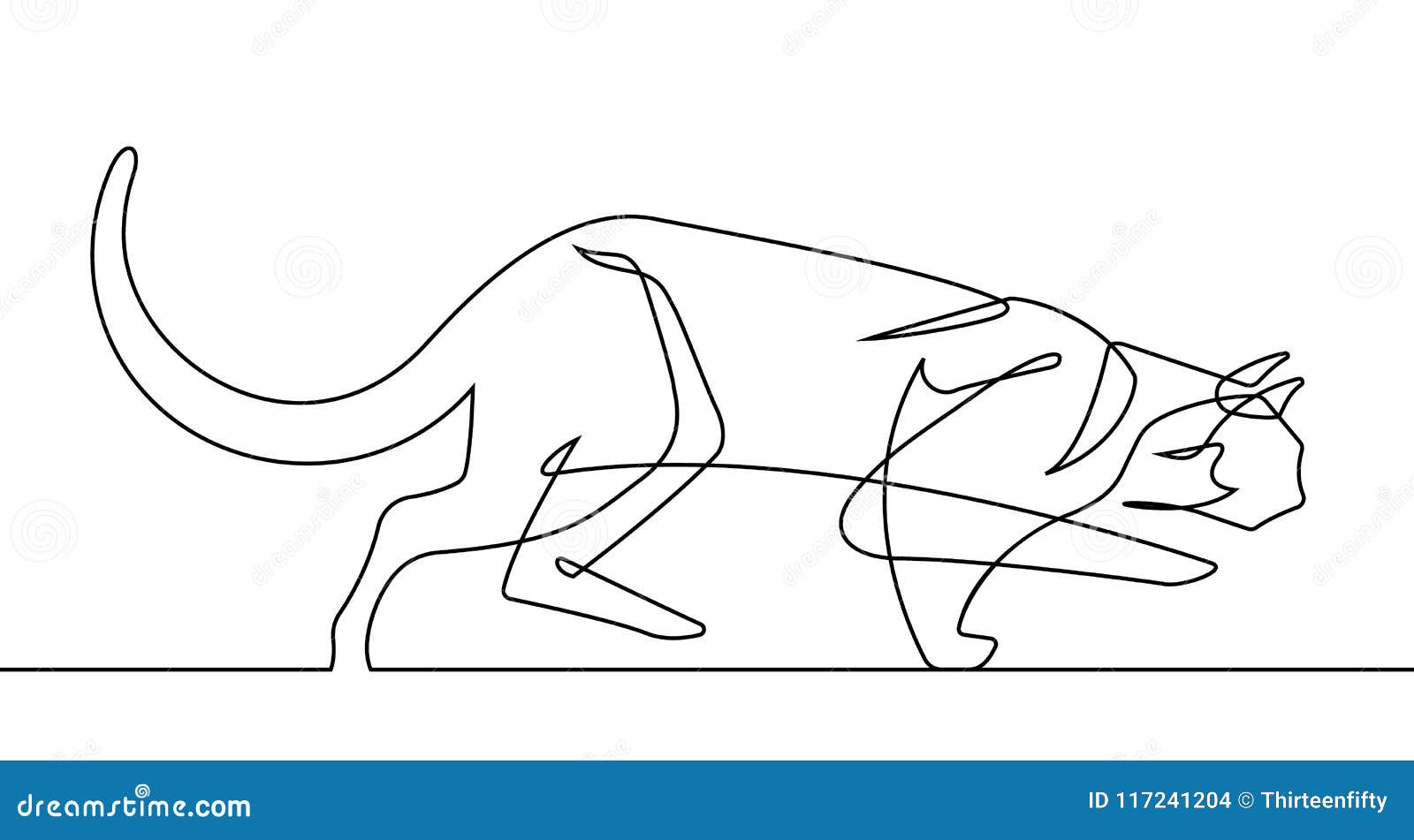 Stalking Cat Silhouette Vector Illustration | CartoonDealer.com #162373498